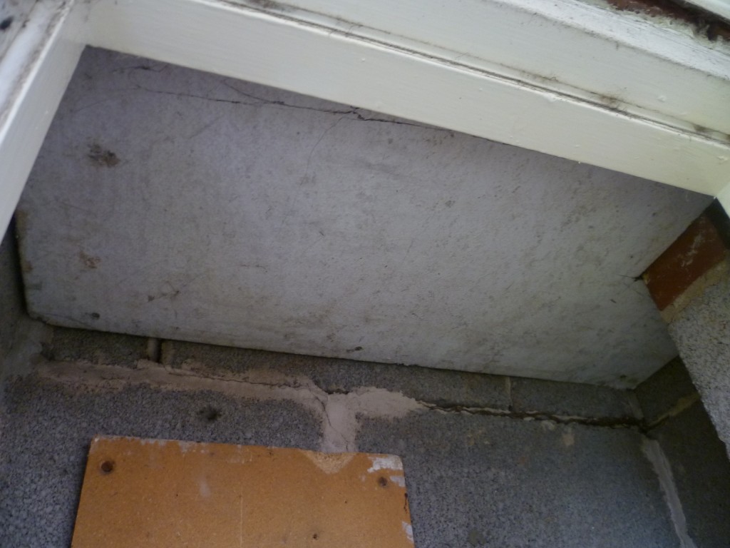 AIB ceiling, fuse cupboard - 2M Asbestos